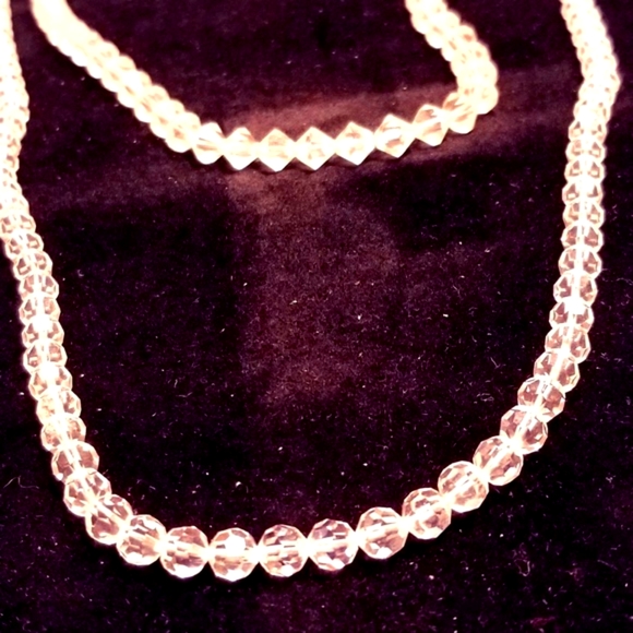 Vintage | Jewelry | Six Vintage Clear Glass Crystal Necklaces | Poshmark